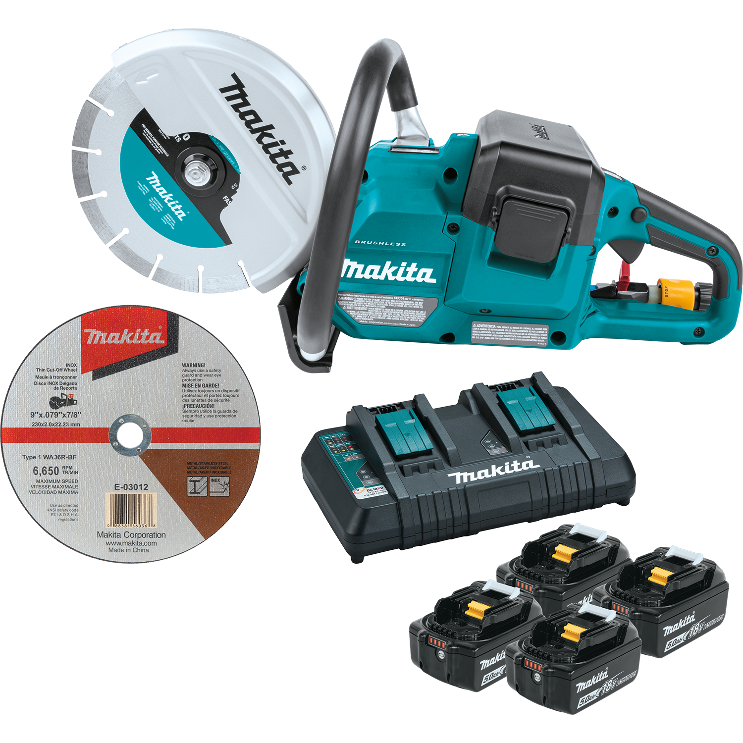 Makita XEC01PT1-R 36V 18V X2 LXT Brushless 9 in. Power Cutter Kit, wit
